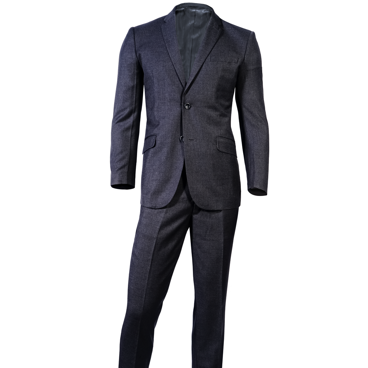 Men's Charcoal Gray Slim Fit 2 Piece 2 Button Suit – Trinity Robes